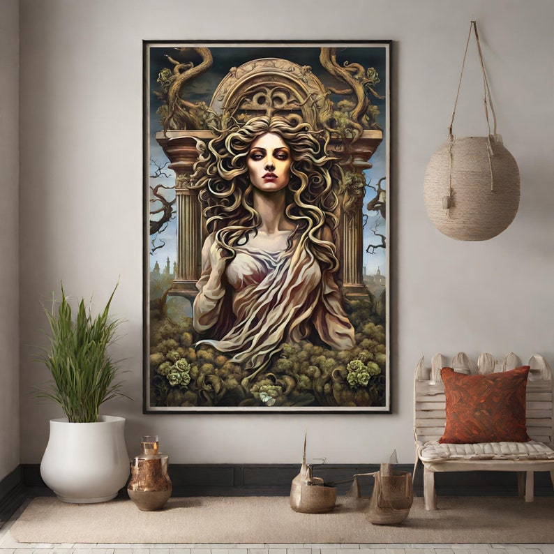 MEDUSA Wall Art, Medusa Greek Goddess Art, Greek Mythology Art , Fantasy Art, Medusa Poster ...