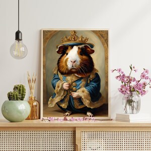 Victorian Guinea Pig Oil Painting Poster, Guinea Pig Art (digital ...