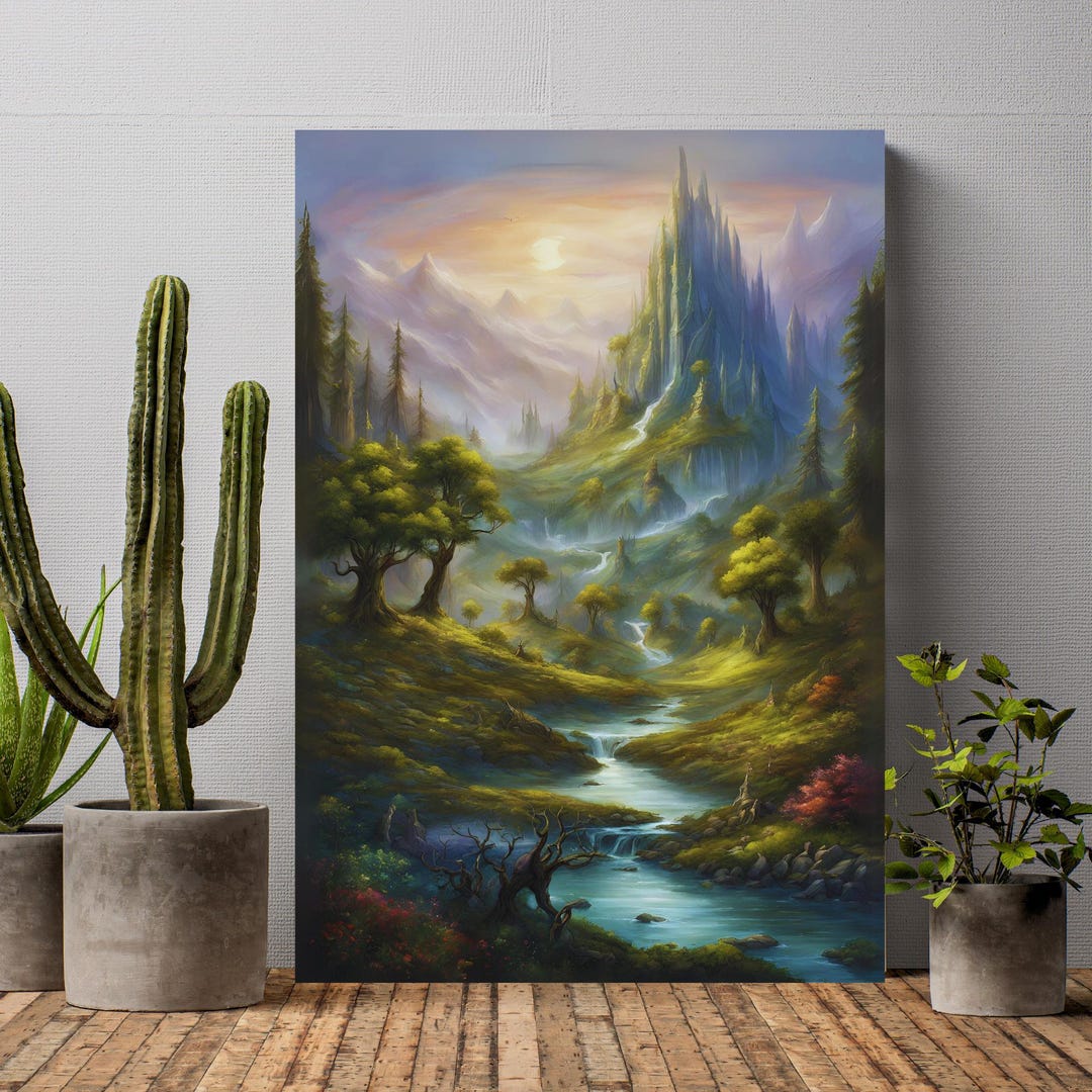 Lothlorien Art Print: Elven City, Middle Earth Decor (digital Download ...