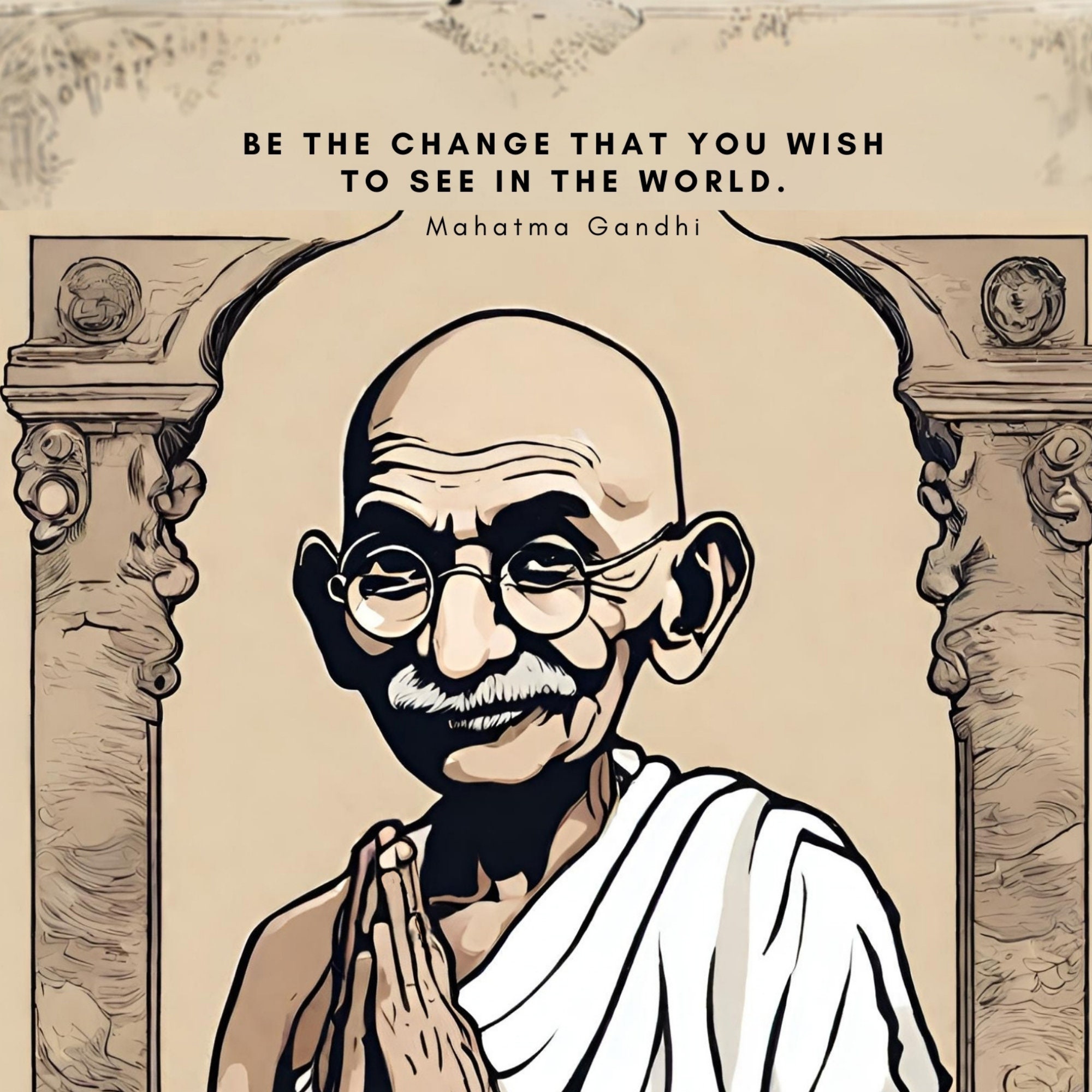 Mahatma Gandhi Vintage Inspirational Quote Poster Digital Download ...