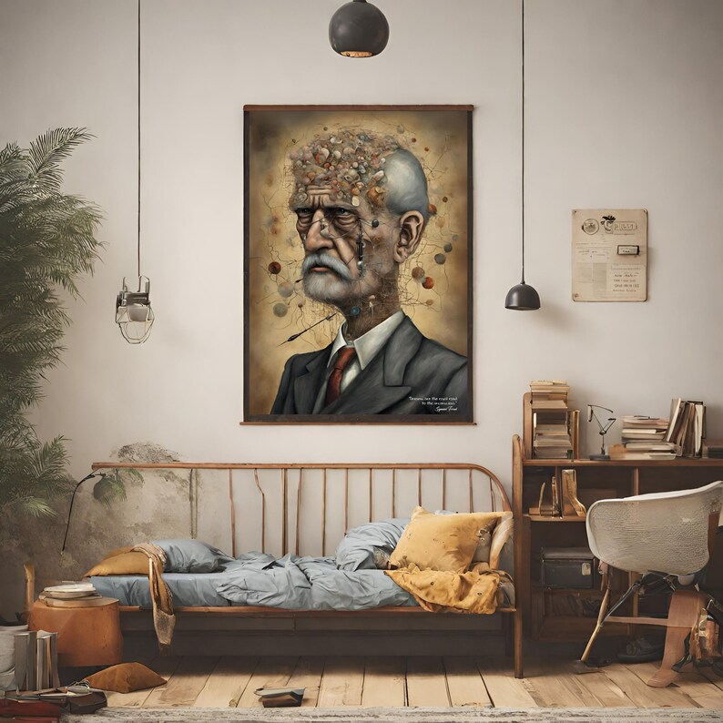 Sigmund Freud Quote Poster: Surreal Psychology Art (digital Download ...