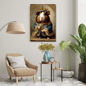 Victorian Guinea Pig Digital Poster, Guinea Pig Wall Art, Regal Animal ...