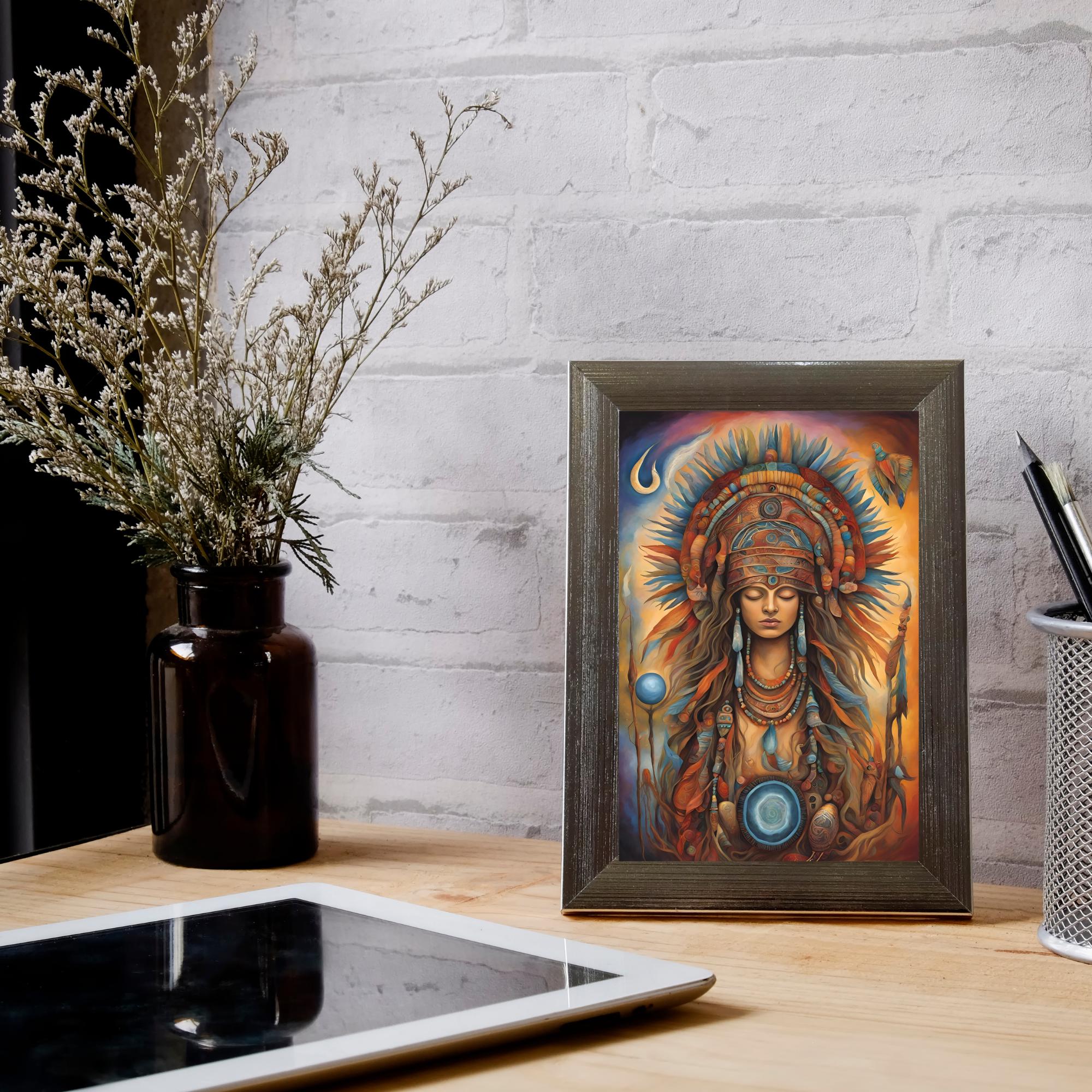 SHAMAN Poster, Ayahuasca Ritual Art, Printed Poster of Spiritual Jungle ...