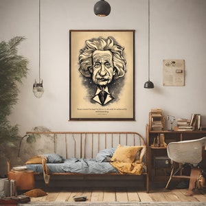 Einstein Wall Art, Albert Einstein Quote Art, Einstein Figure, Einstein ...