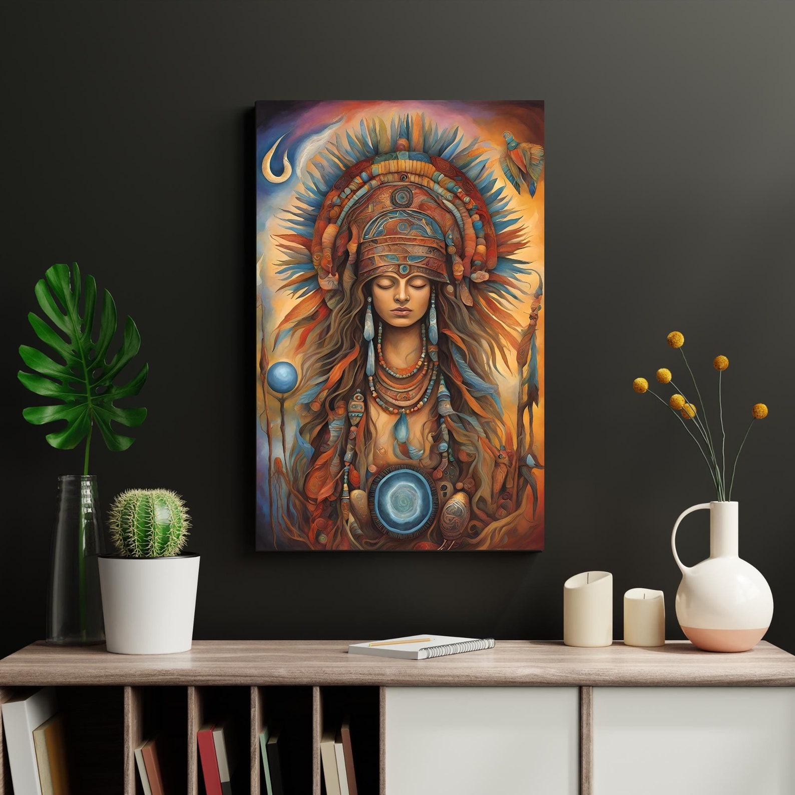 SHAMAN Poster, Ayahuasca Ritual Art, Printed Poster of Spiritual Jungle ...