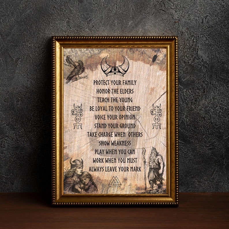 Valknut Viking Code Art, Norse Home Wall Decor, Viking Wall Art, Viking ...