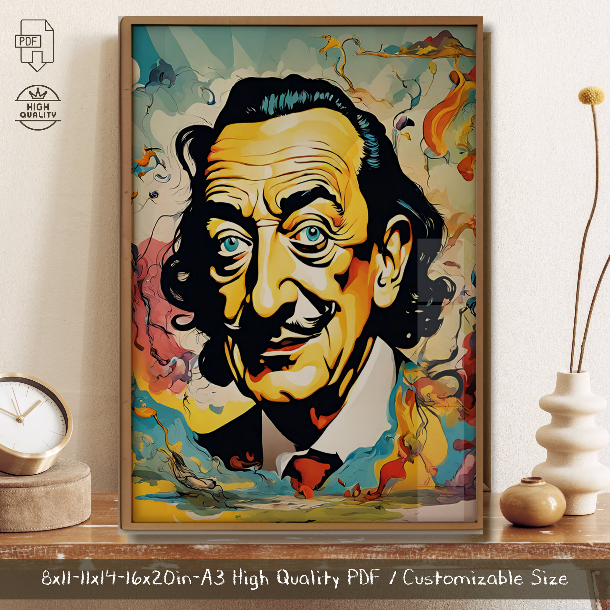 SALVADOR DALI Surreal Portrait, Dali Digital Download, Salvador Dali ...