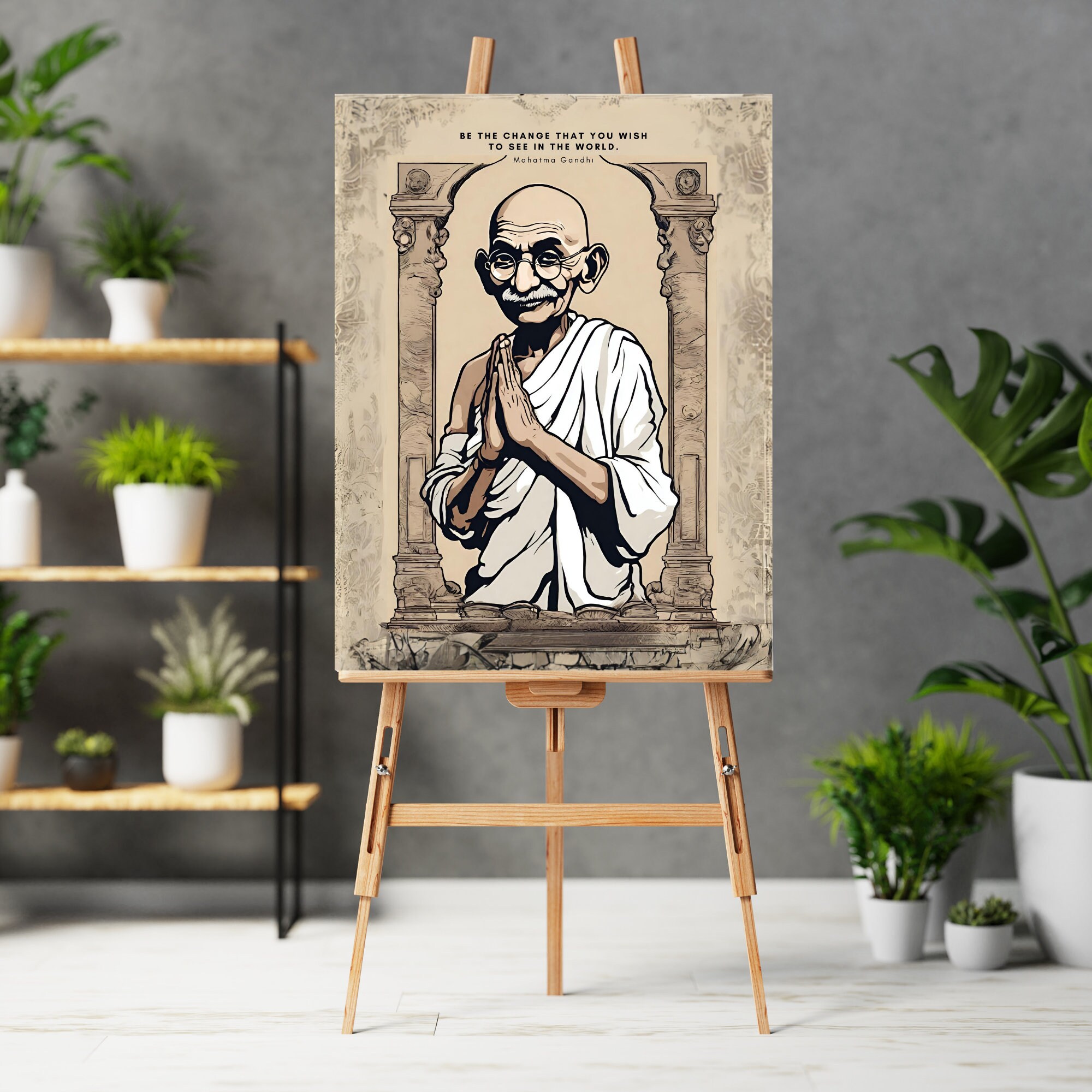 Gandhi Quote Poster: Vintage Indian Leader Artwork (digital Download ...