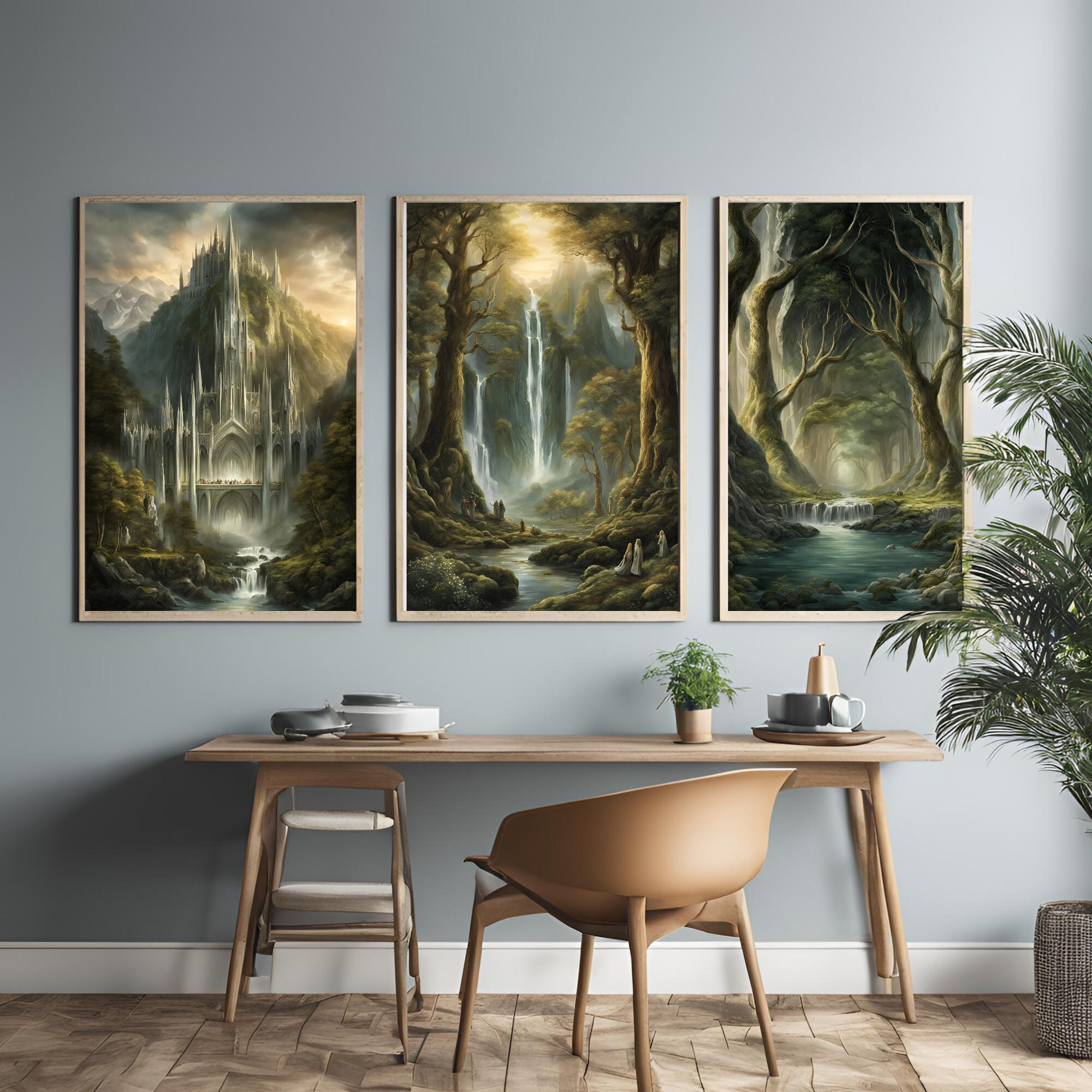 Lothlorien Poster Set: Elven Kingdoms Middle Earth Art (digital ...
