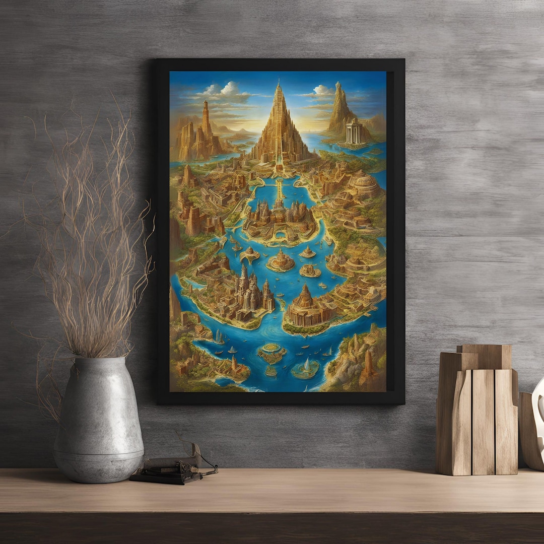 Lemuria & Mu Poster, Lost Continent of the Pacific, Esoteric Art ...