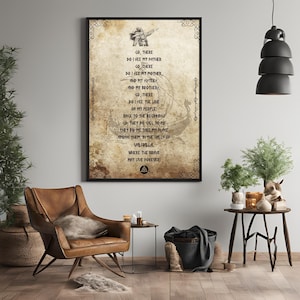Viking Code Wall Art, Norse Warrior Poster, Viking Prayer Print ...