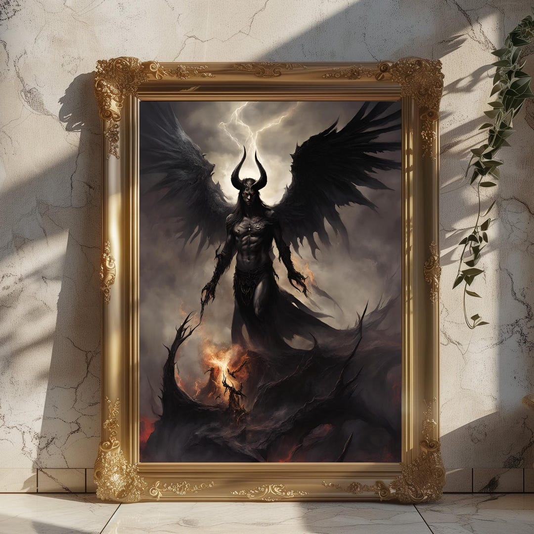 Lucifer Wall Art, Lucifer Painting, Fallen Angel Art, Lucifer Poster ...