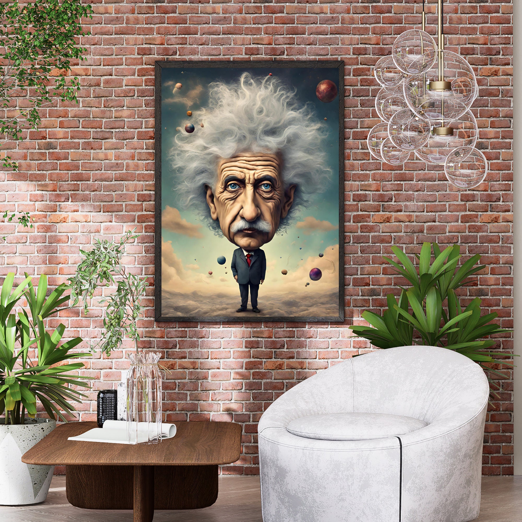 Albert Einstein Surreal Art, Einstein Print, Einstein Decor, Einstein ...