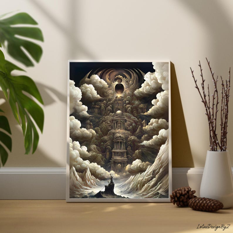Olympus Tartarus Poster, Greek Mythology Art, Ancient God's Decor ...