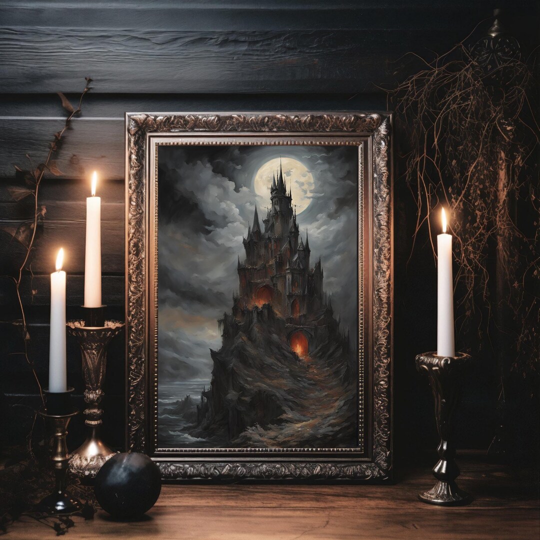 Dark Gothic Castle Art Print, Gohic Poster, Gothic Decor, Moody Decor ...