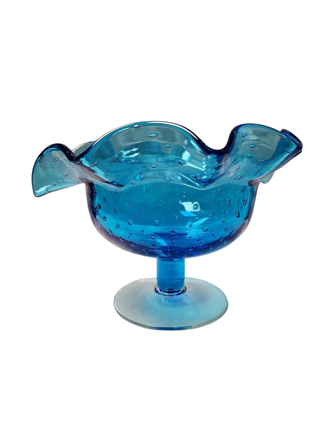 Mid-century Bischoff Glass Compote - Etsy