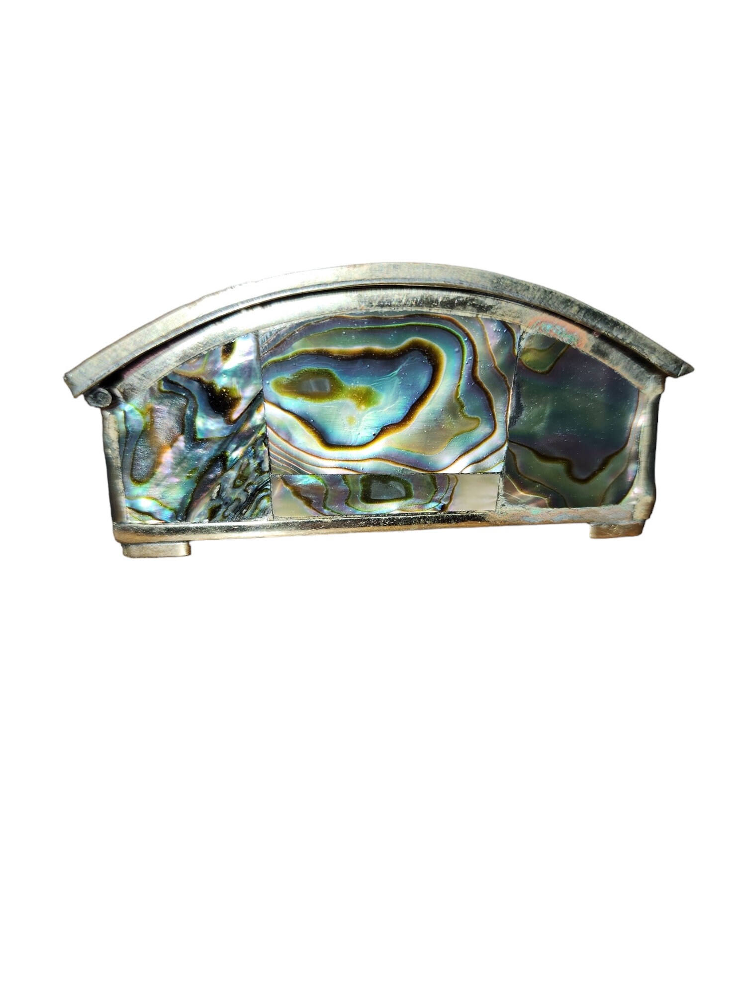 Vintage Mexican Alpaca Silver and Abalone Shell Trinket Box - Etsy UK