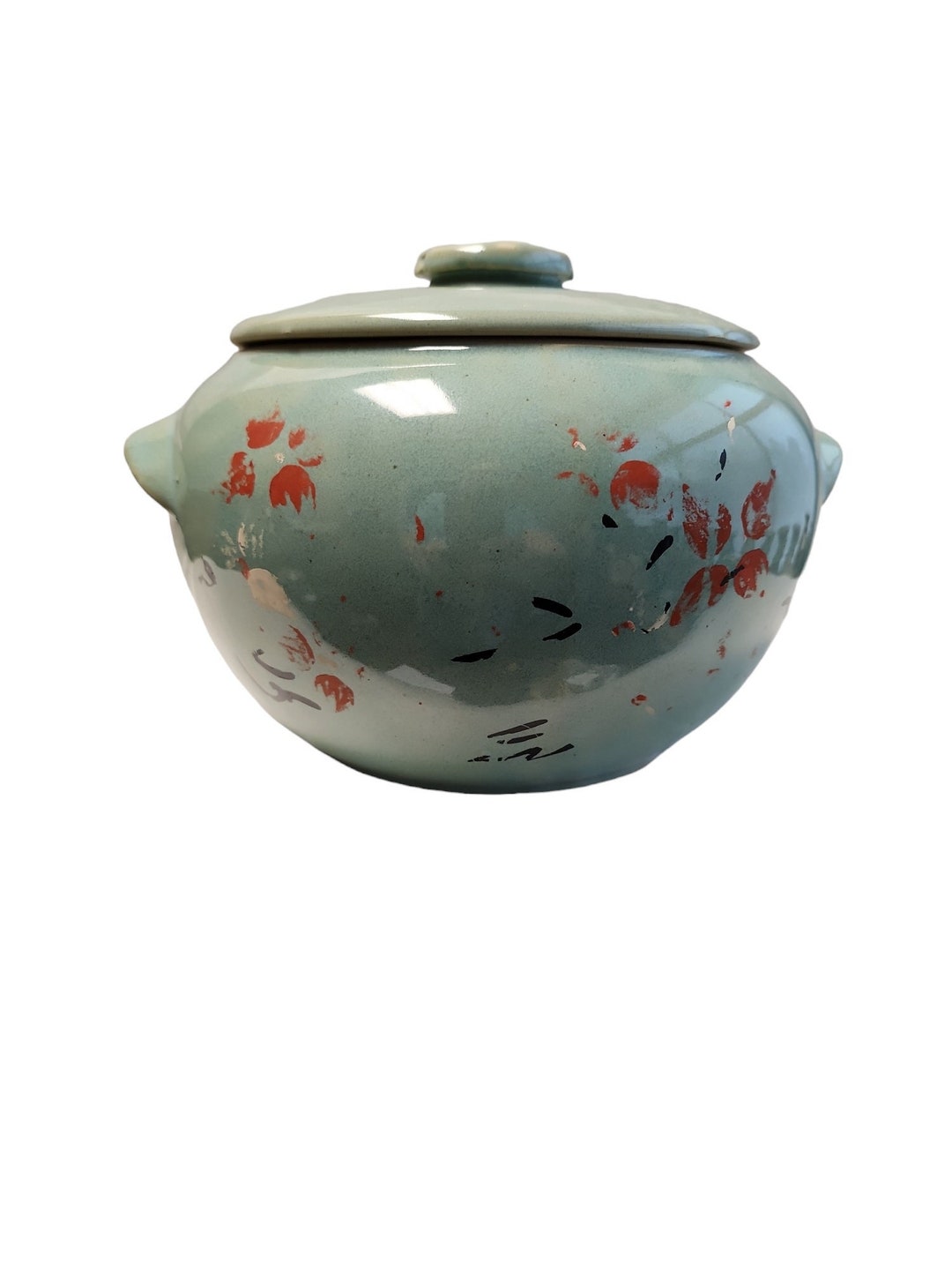 Vintage Western Stoneware Lidded Bean Pot - Etsy