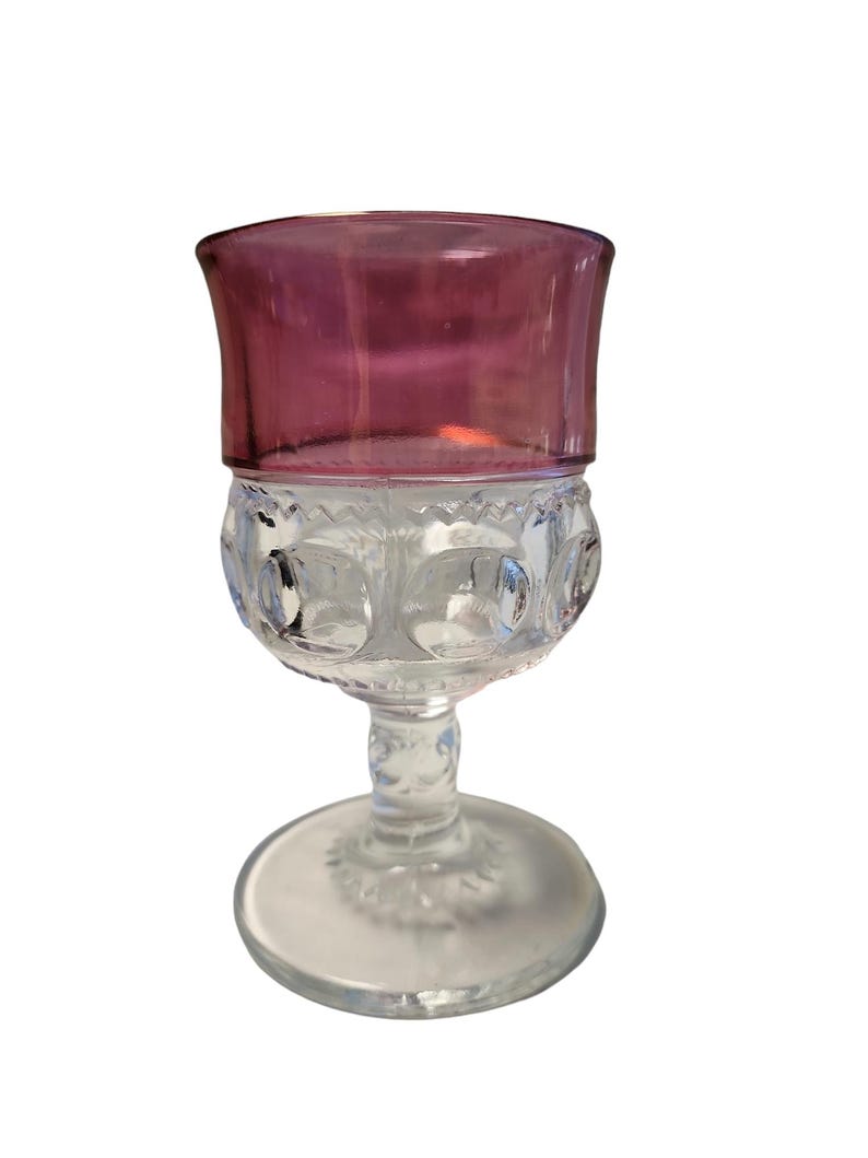 Mid-century Indiana Glass Kings Crown Cranberry Thumbprint Tumblers and ...