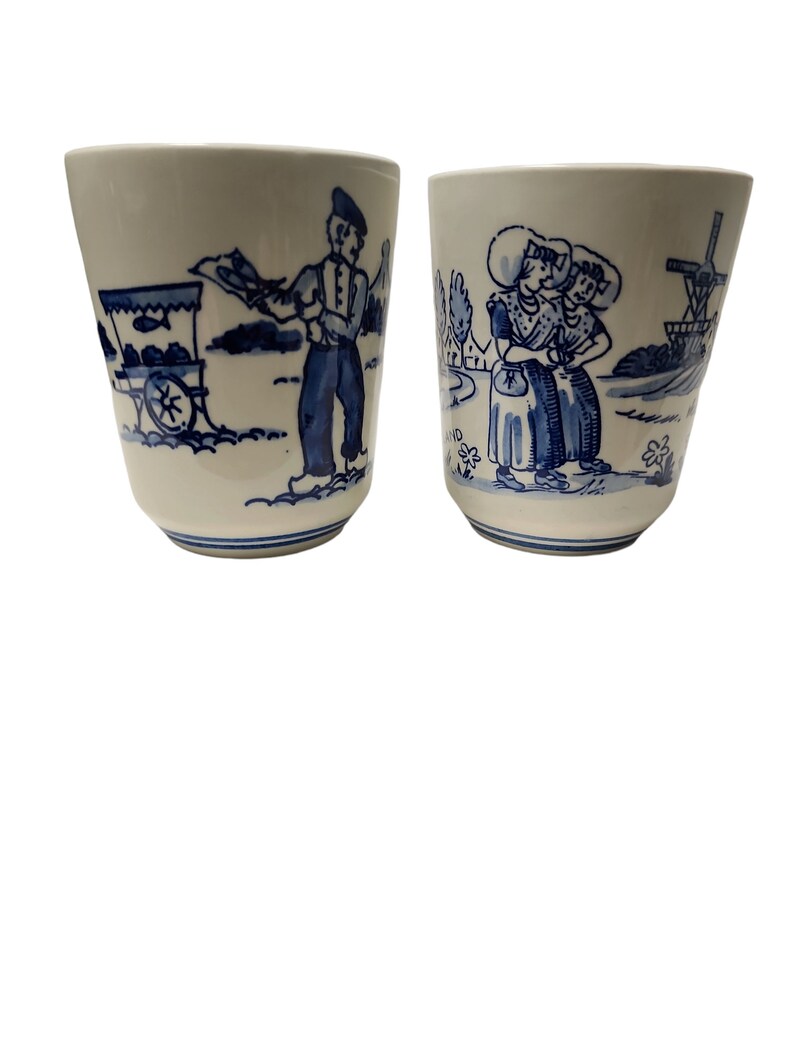 Vintage Delfts Blauw Royal G Beaker Cups - a Pair - Etsy
