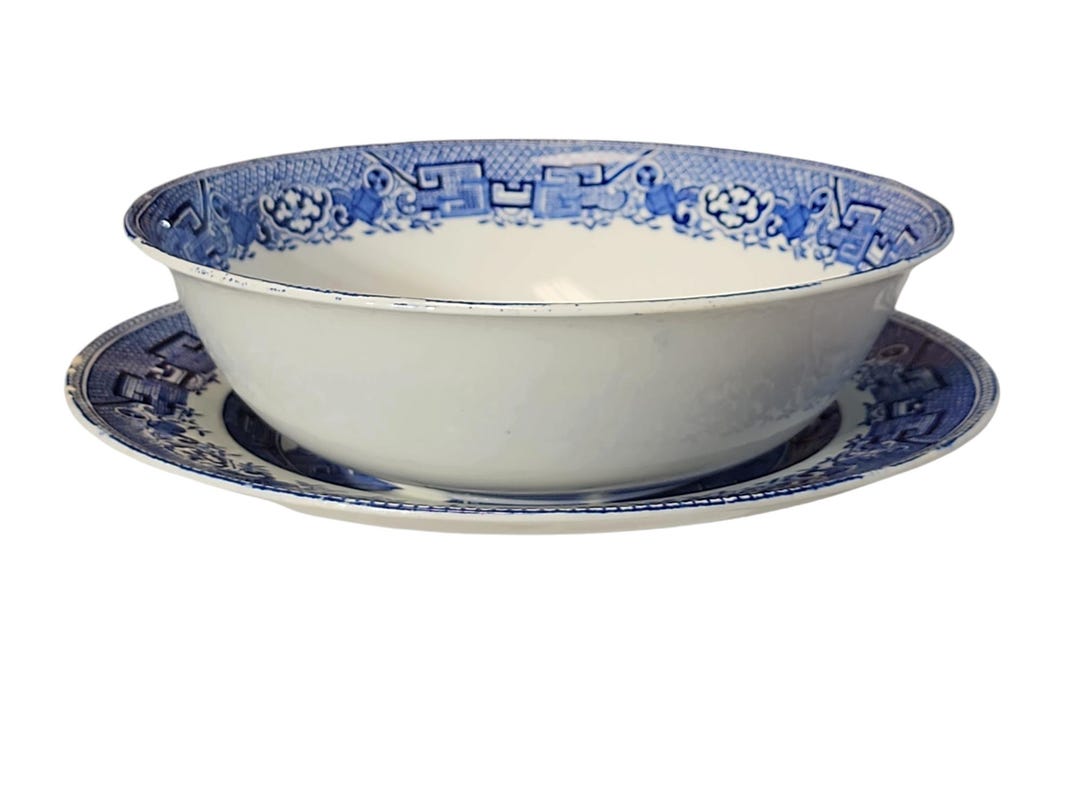 1930s WR Midwinter England Willow Soup Bowl and Underplate - Etsy
