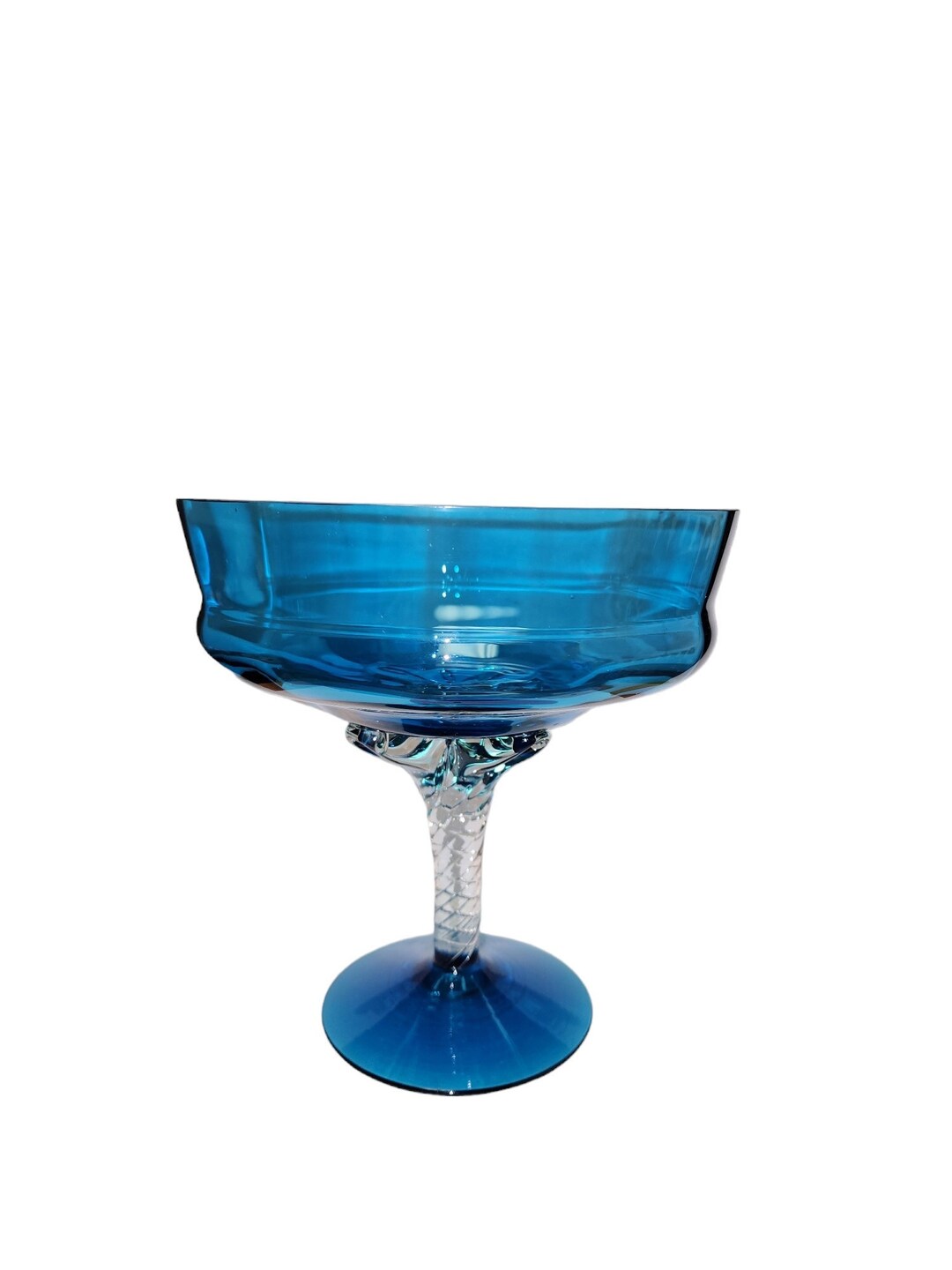 1960s Blue Glass Compote - Etsy