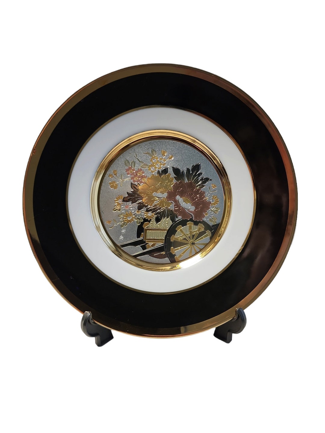 Vintage Chokin Japan Decorative Plate - Etsy