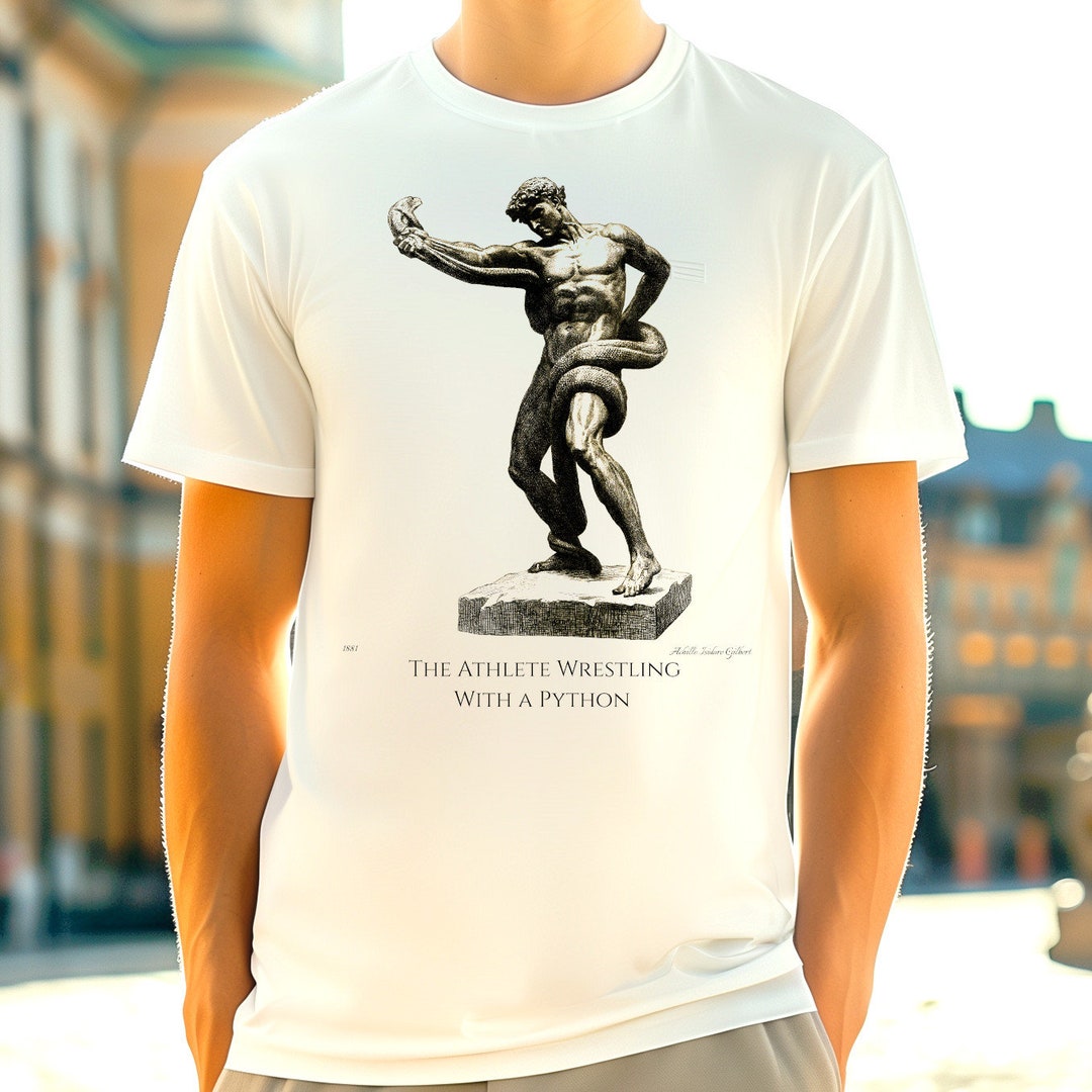 The Athlete Wrestling With a Python Fine Art T-shirt, Greek Statue ...