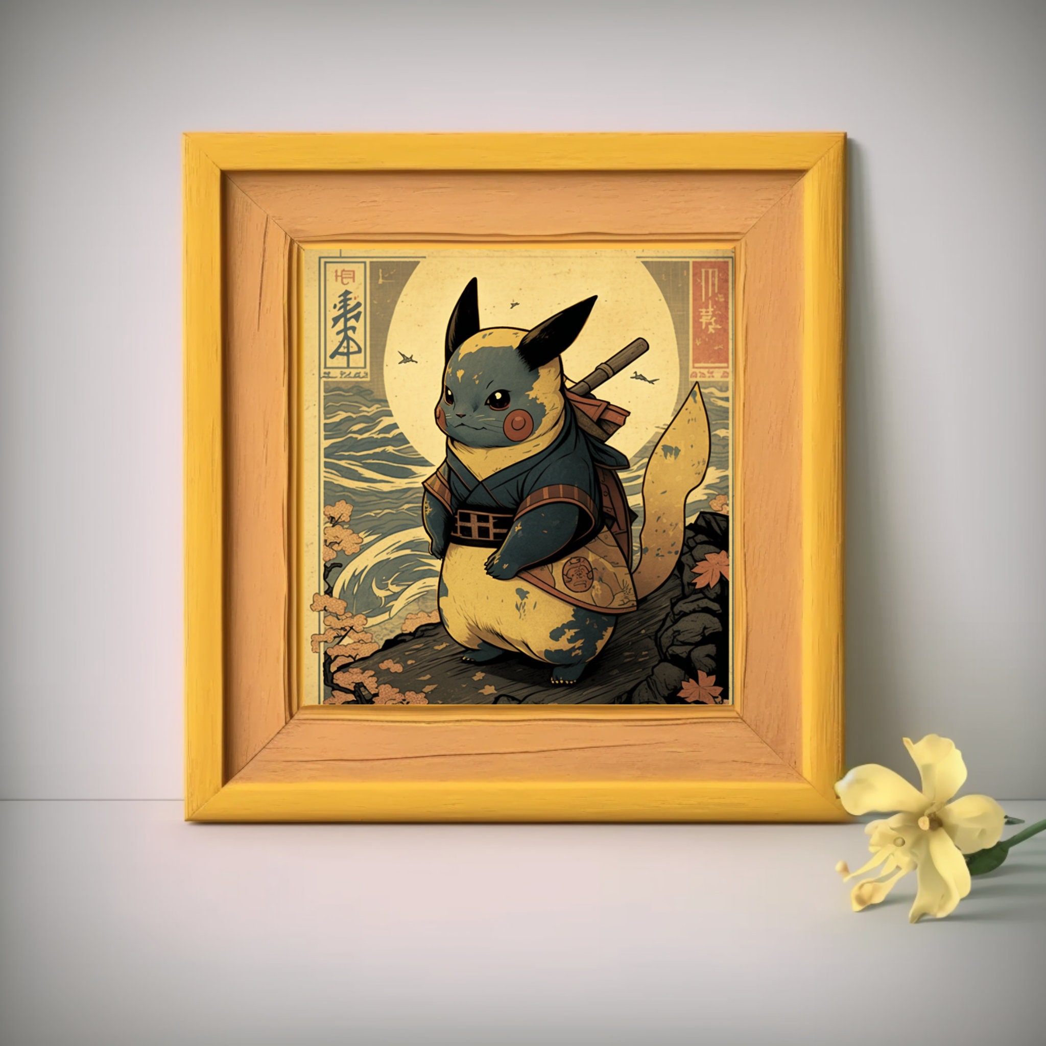 Pokemon Prints Set of 12 Ukiyo-e Style Pikachu Charmander Bulbasaur ...