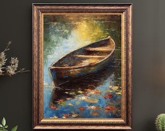 1885 Vintage Oil Painting Portraying Two Sailors in a Rowing - Etsy