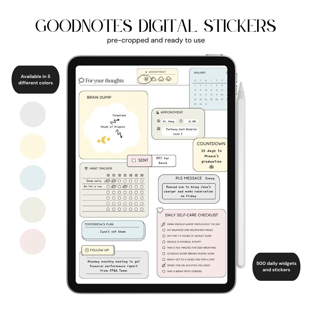 2025 Edition 500+ Daily Widget Digital Planner Sticker iPad Goodnotes ...