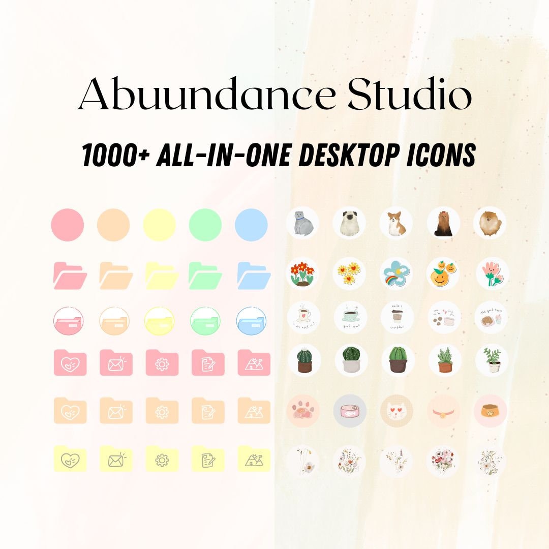 1000 Mac Desktop Folder Icon Pack Bundle Desktop Icons Desktop ...