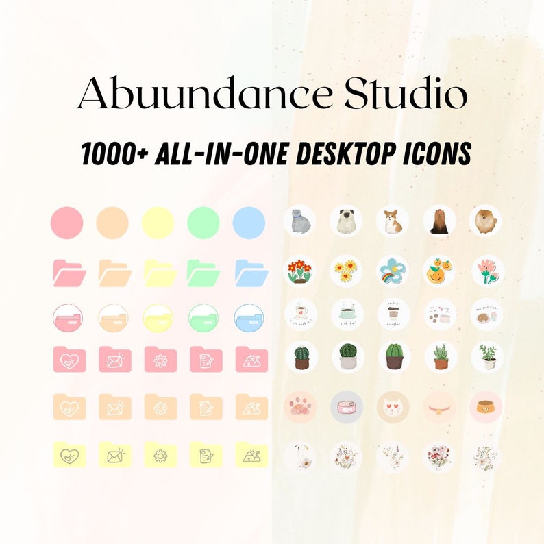 1000 Mac Desktop Folder Icon Pack Bundle Desktop Icons Desktop ...