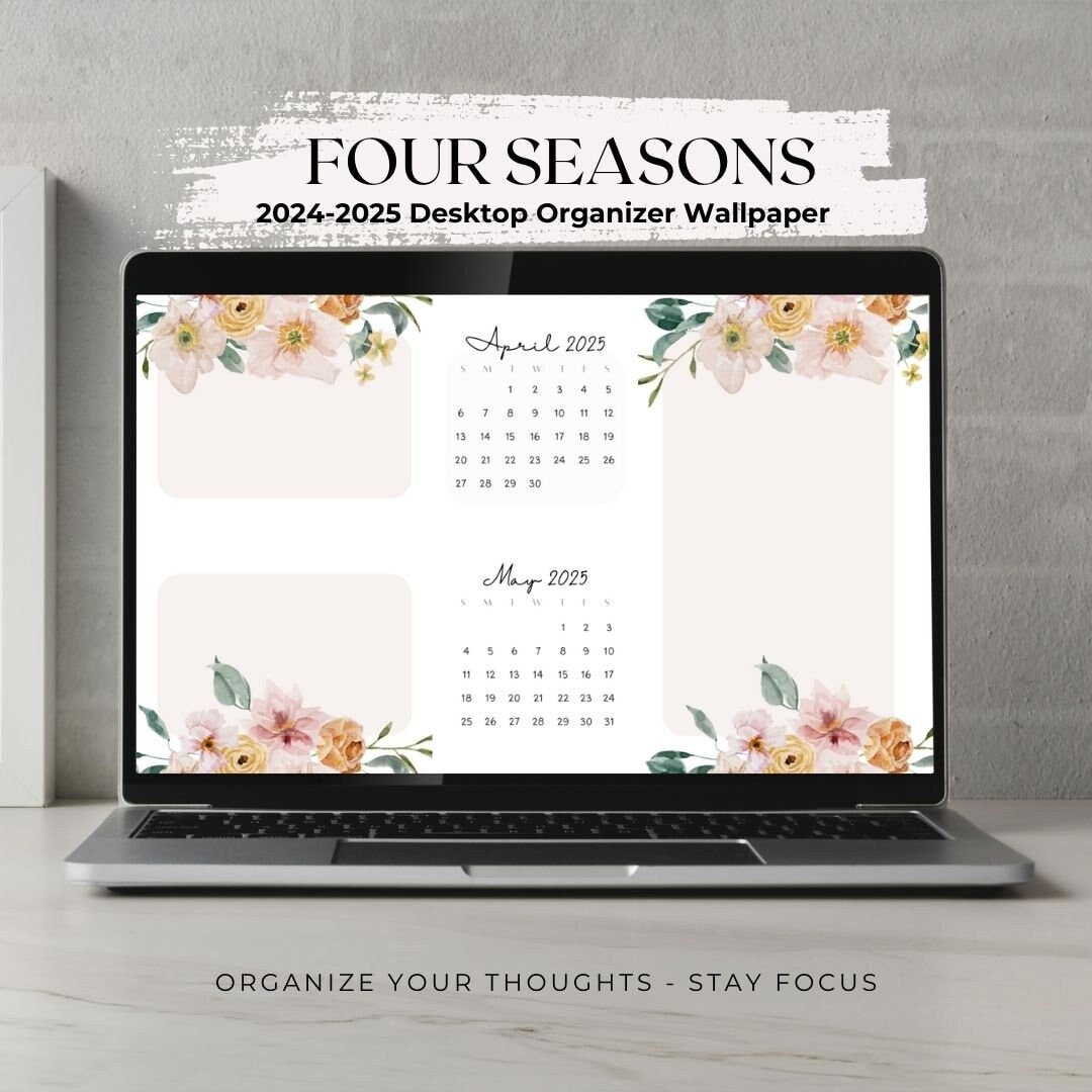 Four Seasons 2025 Desktop Organizer Wallpaper Folder Icon Set Mac PC ...