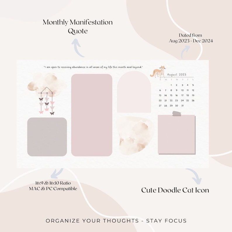 Wishing Upon 2025 Desktop Organizer Wallpaper Folder Icon Set Mac PC ...