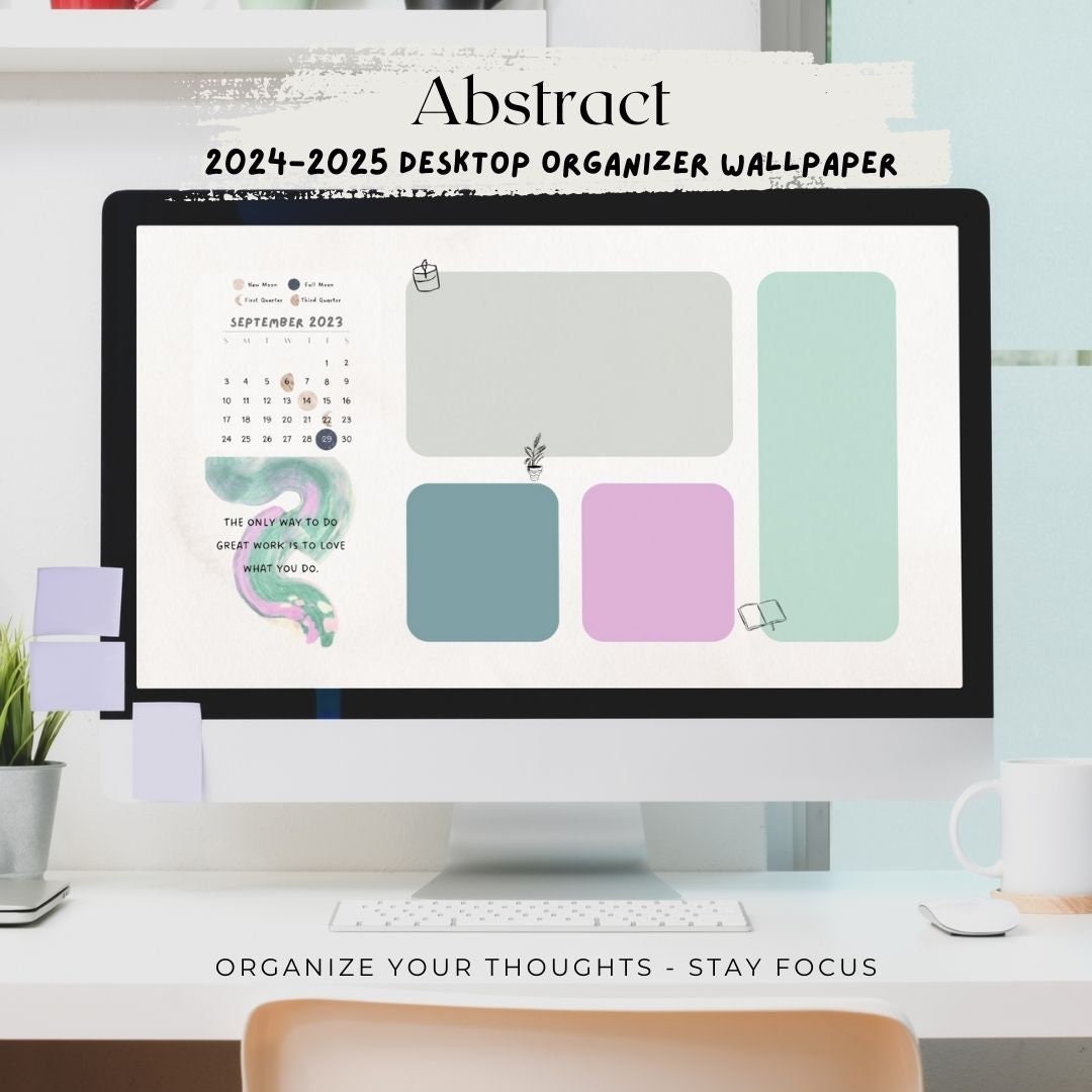 Abstract 2024-2025 Desktop Organizer Wallpaper Folder Icon Set Mac PC ...