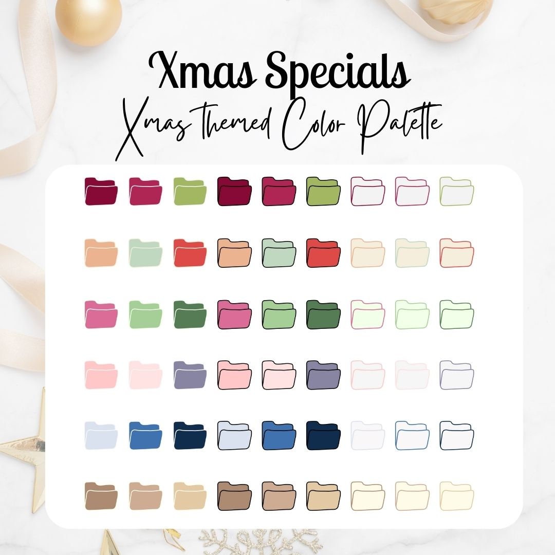 200 Festive Christmas Themed Mac PC Desktop Folder Icon Pack Bundle ...