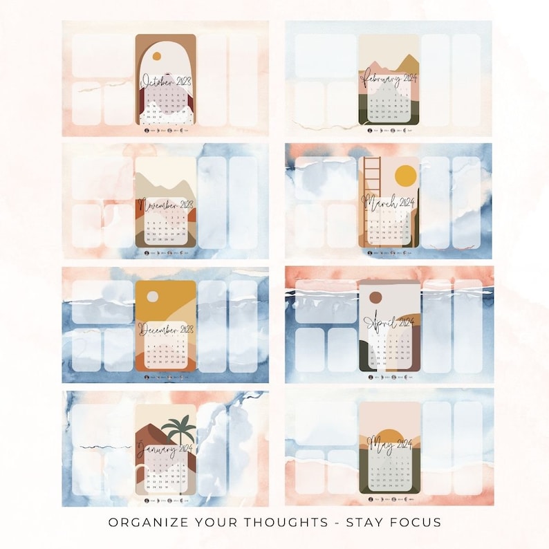 Wellness Series 2024-2025 Desktop Organizer Wallpaper Folder Icon Set ...