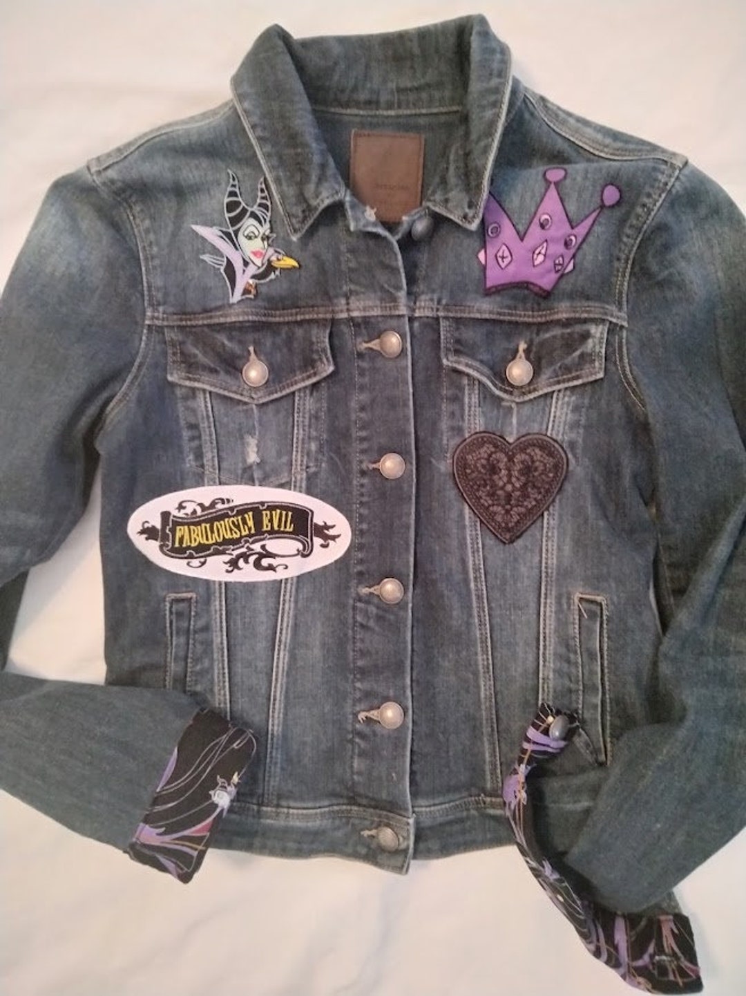 Disney's Ursula Themed Upcycled Custom Denim Jacket. Women's Size ...