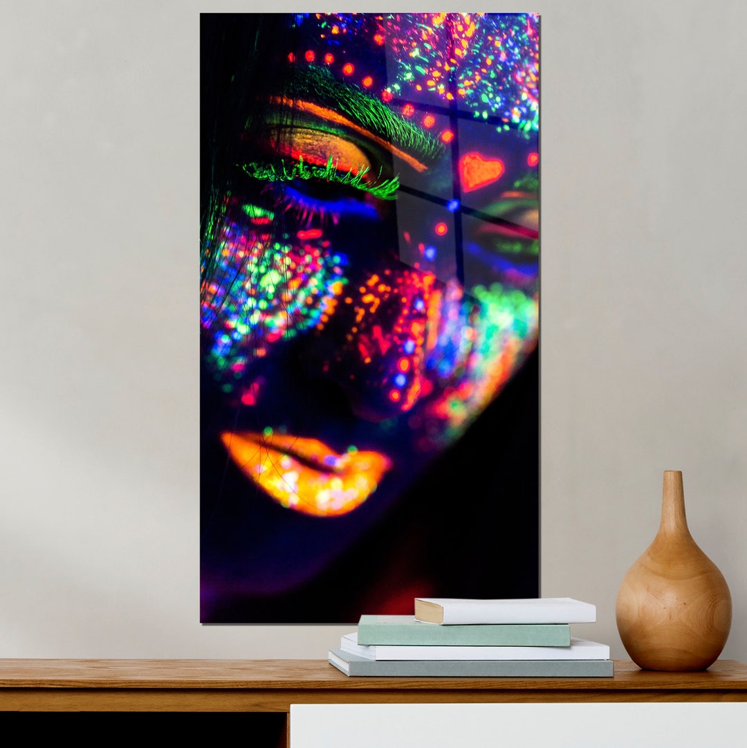 Woman Silhouette Desing Wall Art, Plexi Print, Easy Hanging, Colorful ...