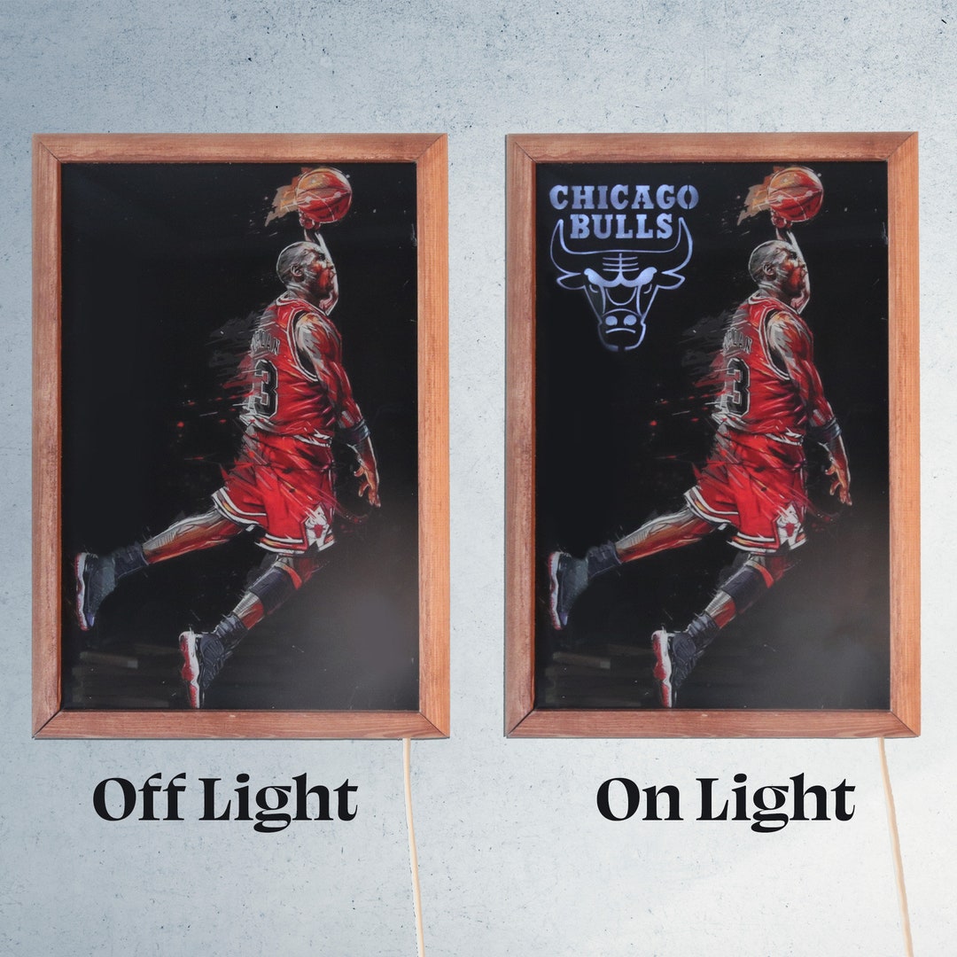 Basketball Chicago Bulls Wall Art,valentine's Gift,basketball Fan Gift ...