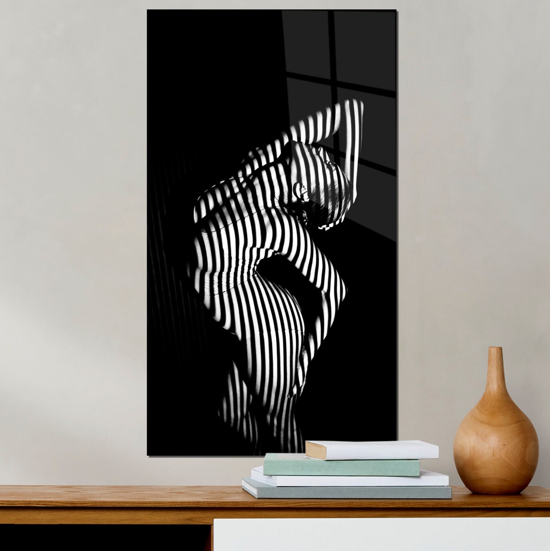 Plexi Print, Woman Silhouette Desing Wall Art, Black and White UV Print ...
