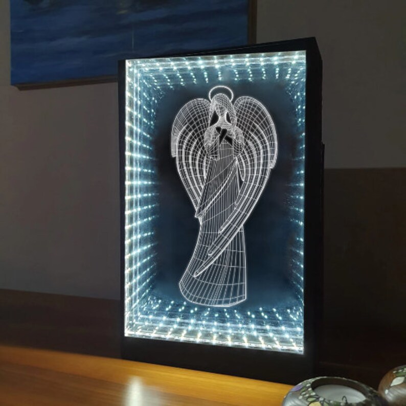 Angel Lamp Customizable Night Light İnfinity Angel Night - Etsy