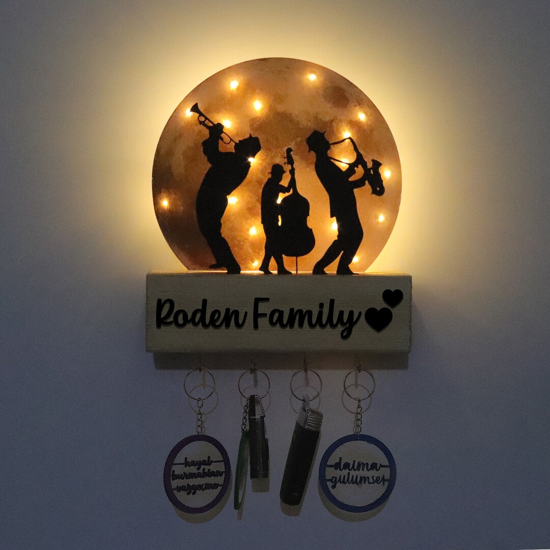 Decorative Full Moon Trinket Illuminated Wall Keychain, Personalized ...