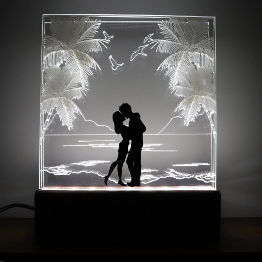 Custom Plexi Night Light, 3layer Tabletop Lamp, Valentines Day’s Gift ...