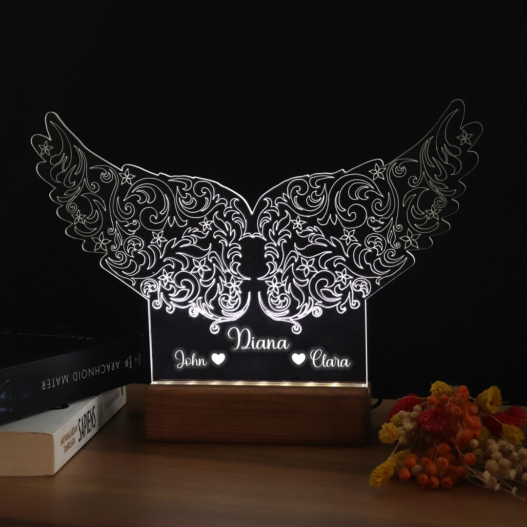 Angel Wings Table Lamp Special Gift for Mother Mother's - Etsy