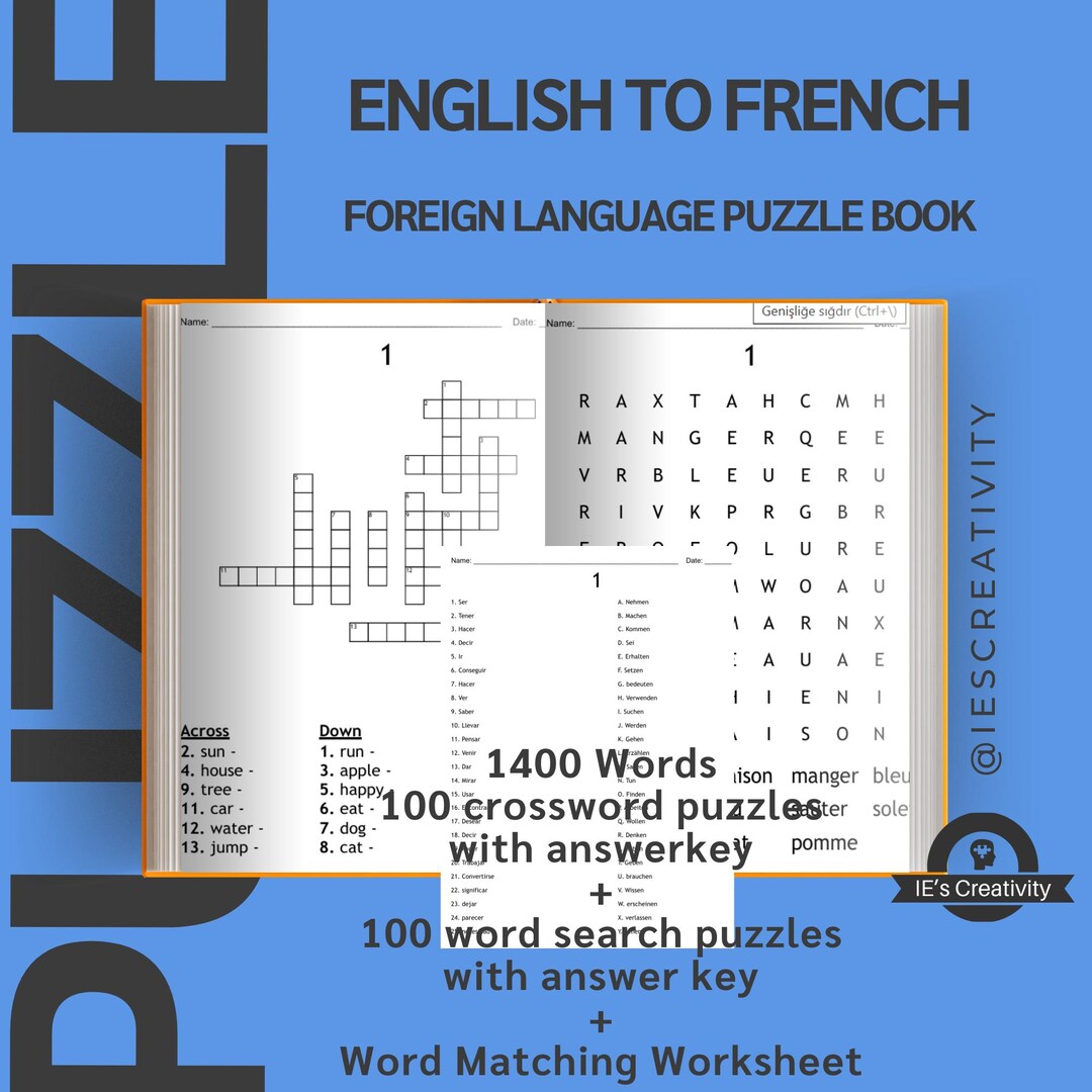 English to French Puzzle Book: Crosswords, Word Search, Sudoku (digital ...