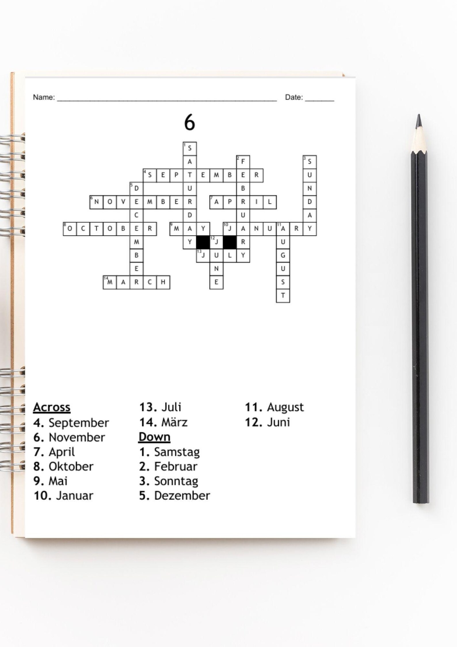 German to English Puzzle Book: Crossword, Word Search, Sudoku ...