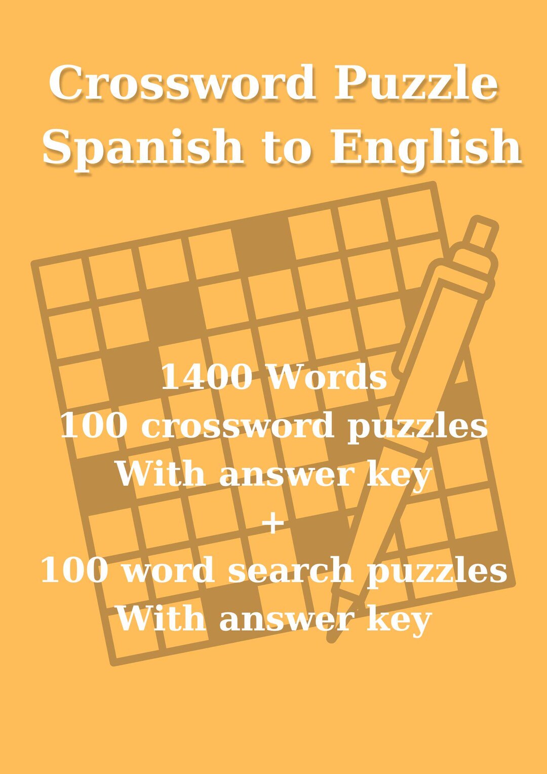 Spanish to Englısh Printable Crossword PDF, English Crossword and Word ...
