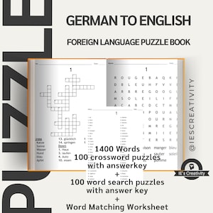 German to English Puzzle Book: Crossword, Word Search, Sudoku ...